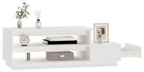 Konferenční stolek bílý 120x50x40,5 cm masivní borové dřevo - Default Title