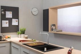 Hansgrohe M71, dřezová baterie M7120-H200 s výsuvnou sprškou, 2-otvorová instalace, sBOX, chromová, 73818000
