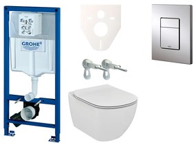Cenově zvýhodněný závěsný WC set Grohe do lehkých stěn / předstěnová montáž+ WC Ideal Standard Tesi 38528SET-KF