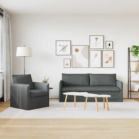 Set pohovek 2 ks Tmavě šedá Textil 3407612