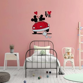 Samolepka na zeď "Mickey a Minnie v autě"