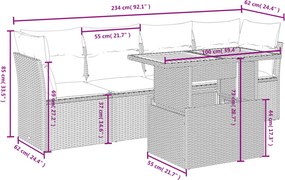 5dílná zahradní sedací souprava s poduškami béžová polyratan 3270667
