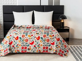 Přehoz na postel RETRO PTÁČEK barevný Rozměr: 170 x 210 cm
