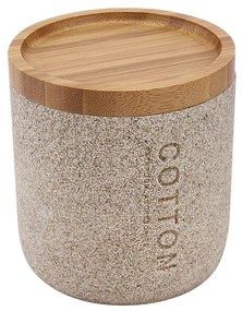 Dóza na kosmetické tampony písková a bambusové dřevo NIMCO KORA KO 24051-86