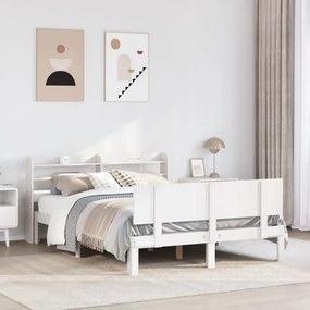 Rám postele s čelem bílý 150x200 cm masivní borovice 3306830