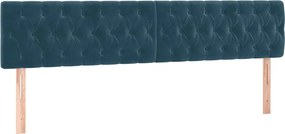 Box spring postel s matrací a LED tmavě modrá 200x200 cm samet 3134607