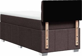 Box spring postel s matrací tmavě hnědá 90x200 cm textil 3286961