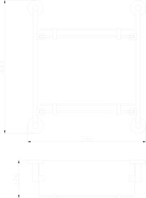 Slezák - RAV Polička skleněná dvojítá 300 mm COLORADO - , Chrom