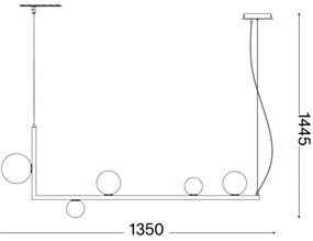 Ideal Lux - LED Lustr na lanku BIRDS 5xG9/3W/230V černá/zlatá