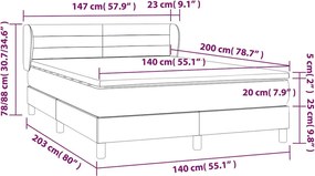 Box spring postel s matrací modrá 140x200 cm textil 3126331