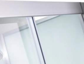 BPS-koupelny Hydromasážní box HYD-AL100 levý, 100x80 cm, kartáčovaný chrom/transparent