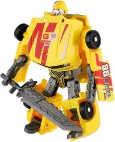 TEDDIES Transformer auto-robot žlutý / 14 cm / plast / od 5 let