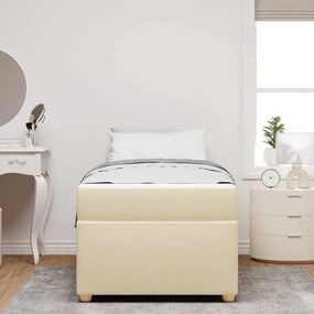 Rám postele s matrací Krémová 90 x 200 cm textil 3399333