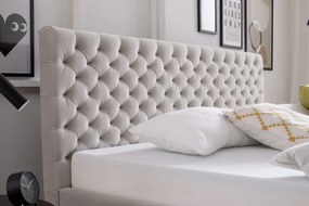 Čalouněná postel oliver s úložným prostorem 160 x 200 cm béžová MUZZA