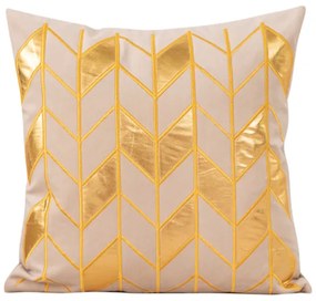 Luxusní povlak na polštář se zlatými prvky Barva: béžová,, Motiv: A šipky