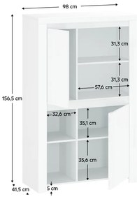 Kondela Regál 2D, bílý lesk, LINDY