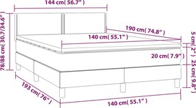 Box spring postel s matrací světle šedá 140 x 190 cm textil 3140529