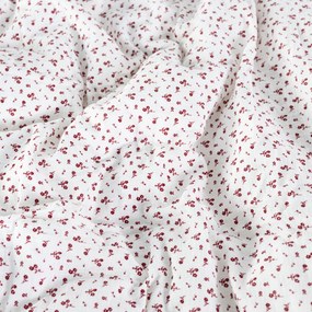 Mušelínové povlečení Bordový kvítek Velikost: 140 x 200 + 70 x 90