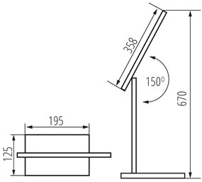 KANLUX Dotyková stmívatelná LED lampa PREDA, 7,3W, teplá bílá-studená bílá, černá 35780