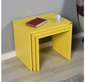Adore Furniture | SADA 3x Konferenční stolek žlutá | AD0130
