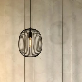 Lustr na lanku OVELLA 1xE27/15W/230V pr. 34 cm černá