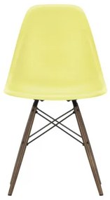 Eames Plastic Chair DSW tmavě lakovaný javor žlutá bílé na tvrdou podlahu Vitra