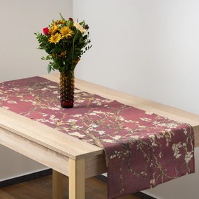 Lenbutik Běhoun na stůl Vincent Van Gogh Mandlový květ / Almond Blossom-verze červená