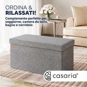Casaria Skládací úložná lavice 80×40 cm – šedá, MDF