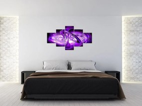 Obraz fialových fraktálů (125x70 cm)