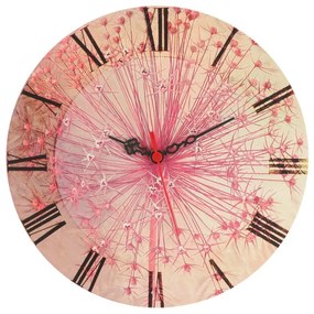 Nástěnné hodiny Rosé 30 cm růžové