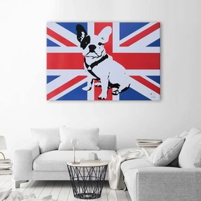 Gario Obraz na plátně Buldok na pozadí anglické vlajky Rozměry: 60 x 40 cm