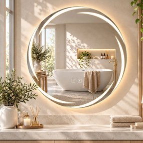 HOMCOM kulaté LED zrcadlo Ø 60 cm s odmlžováním a Bluetooth reproduktorem