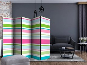 Paraván Bright stripes Dekorhome 135x172 cm (3-dílný)