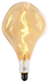 E27 stmívatelná LED žárovka se spirálovým vláknem PS160 jantarová 6W 340 lm 1800K
