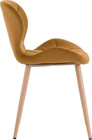Jídelní židle MANGO VELVET, hořčicová