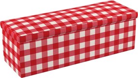 Čalouněná skříň barva červená látka vzorované
