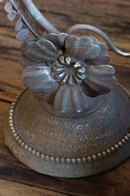Mocca starý francouzský svícen s květy Charm Antique - 35*11*41 cm