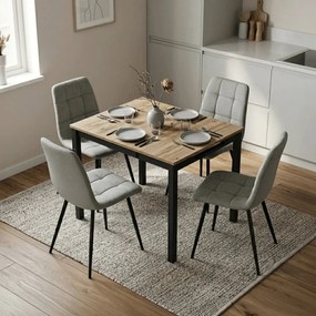 Jídelní stůl rozkládací 60-90x60 cm GDT-206 OAK, melamin, dub – Barva (vyberte): hnědá hnědá