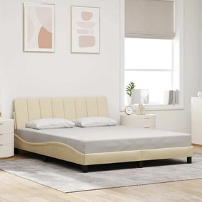 Rám postele bez matrace Hanko krémový 160 x 200 cm textil 3310473