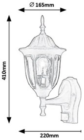 Rabalux 7837 - Venkovní nástěnné svítidlo se senzorem MILANO 1xE27/60W/230V IP43