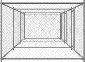 Klec pro psy s dvířky šedá 6 x 2 x 1,5 m pozinkovaná ocel 3209574