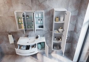 Kingsbath Vanessa White 100 zrcadlová skříňka do koupelny s LED osvětlením