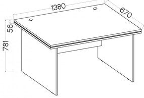 Falco Psací stůl Matylda 180 světle šedá