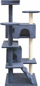 Škrabadlo pro kočky se sisalovými sloupky, 125 cm, tmavě modrá 170479