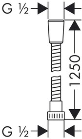 Hansgrohe Metaflex, sprchová hadice 1250 mm, chromová, HAN-28262000