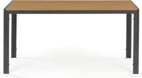Stůl zahradní, deska polywood v dekoru dubu, šedá kovová konstrukce (150 x 89,5) cm