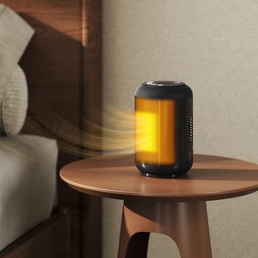 HOMCOM topidlo, 1500 W přímotop se 3 režimy, 24hodinovým časovačem, ochranou proti převrácení a přehřátí, 14 x 21,5 cm, černé