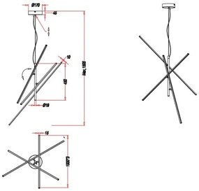 Trio - LED Stmívatelný lustr na lanku TIRIAC 3xLED/8,5W/230V