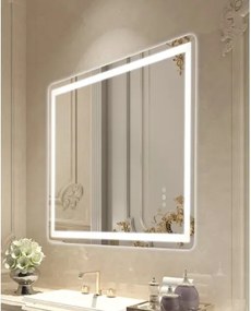 LED koupelnové zrcadlo 3 barevné nástěnné toaletní zrcátko proti zamlžování 70 ×