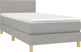 Box spring postel s matrací světle šedá 90x200 cm textil 3140505